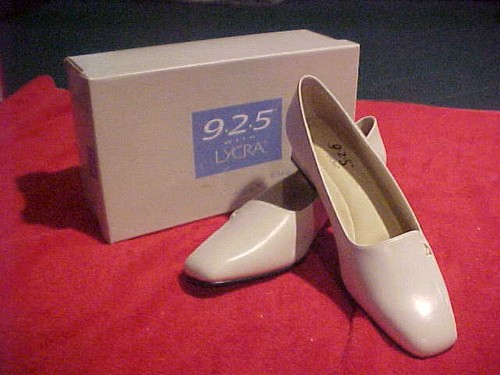 LADIES WOMEN VINTAGE NEW PUMPS 925 WITH LYCRA SIZE 8 M COLOR BONE STYLE ...