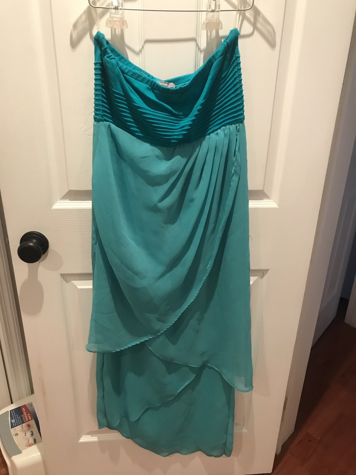 Turquoise Green Strapless Tube Dress Size L | eBay