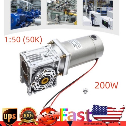 DC 12V 200W Gear Motor High Torque Worm Geared Motor 50K 1800 RPM ...