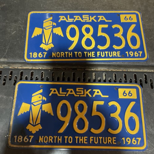 1966 1967 Alaska License Plate Pair 98536 Totem Pole | eBay