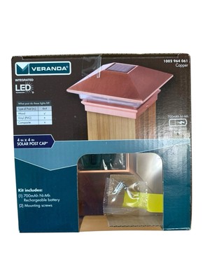Veranda Solar Powered Post Cap LED Copper Finish 4"x4" New in Box | eBay