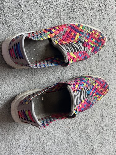 Rainbow Ladies Woven Trainers Size 6 Well Worn | eBay