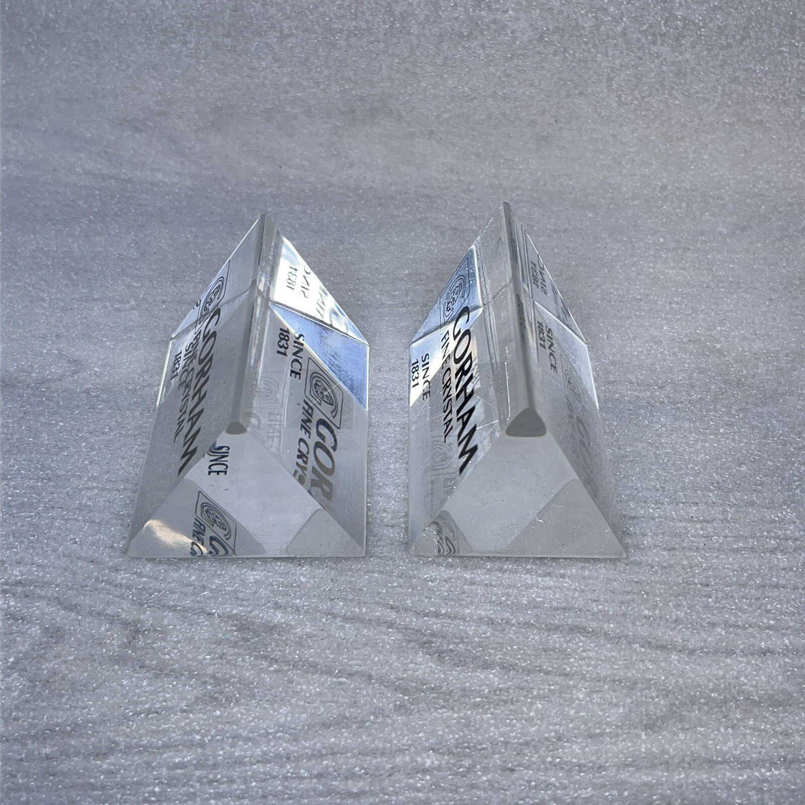 2x Gorham Fine Crystal Dealer Acrylic Counter Display Case Signs ...