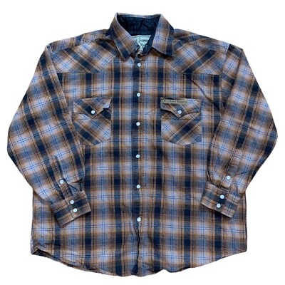 Jesse James Workwear West Coast Choppers Mens Plaid Snap Button Flannel ...