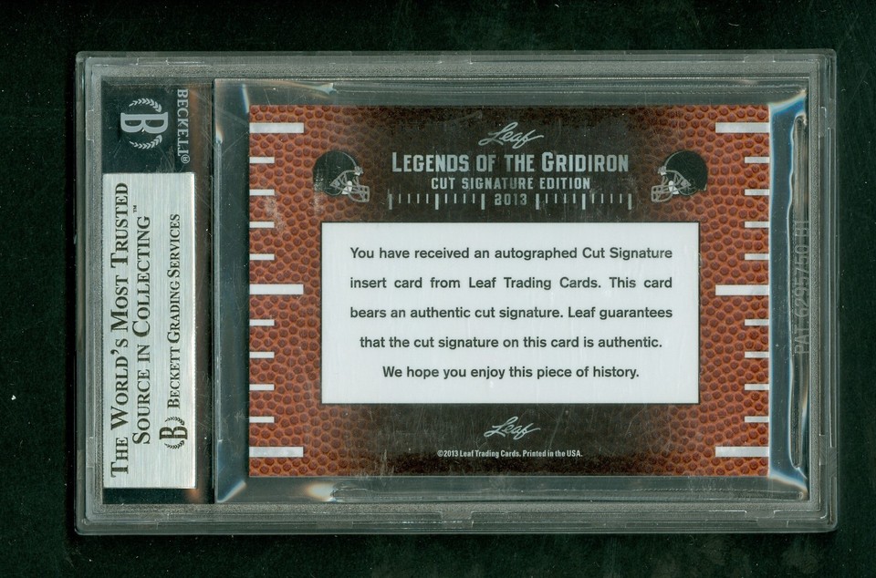 George McAfee 2013 Leaf Legends of Gridiron Cut Signature Beckett ...