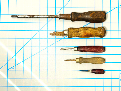 Wooden Handle Tools Lot of 5 Vintage Hand Tools | eBay