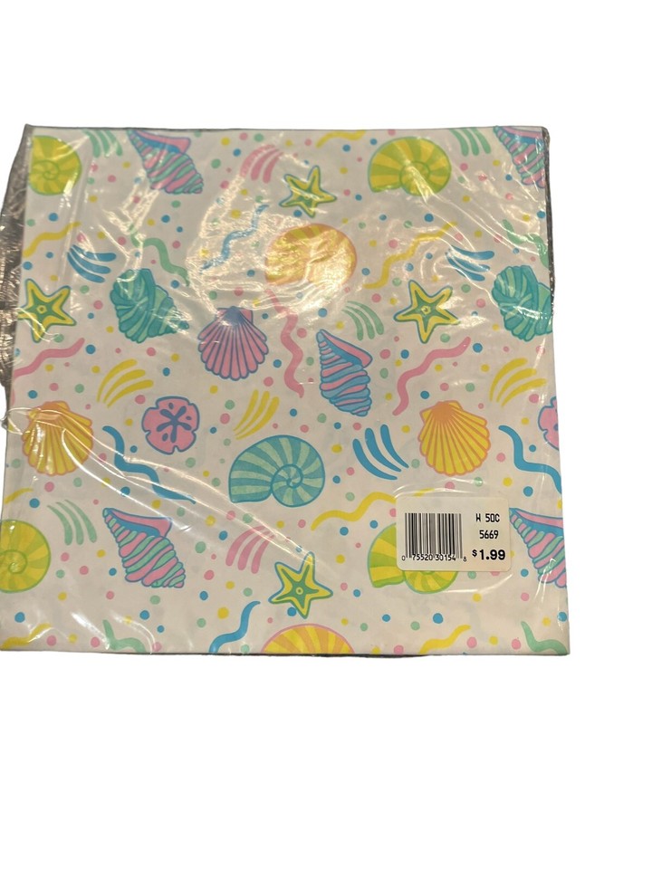 Vtg Seashell Wrapping Paper NOS Pastels Colorful Sealed Sangamon All ...
