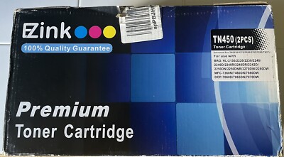 EZ Ink EZink TN450 Black Compatible Premium Toner Cartridge 2 Pack New ...