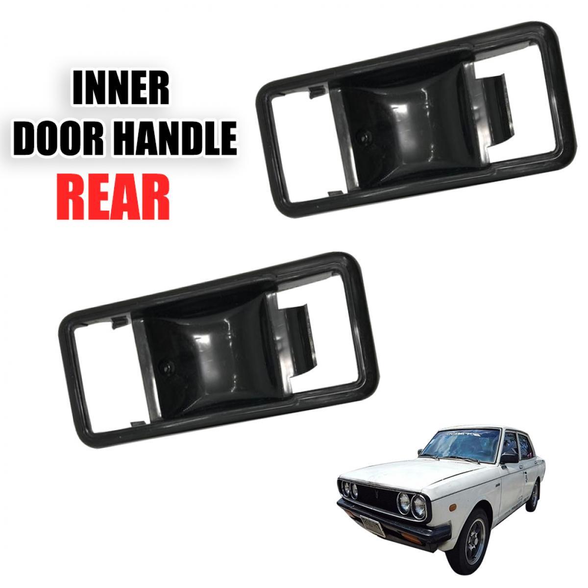 GLOSS BLACK INNER DOOR HANDLE REAR BEZEL 2X FIT TOYOTA CORONA 1970-73 ...