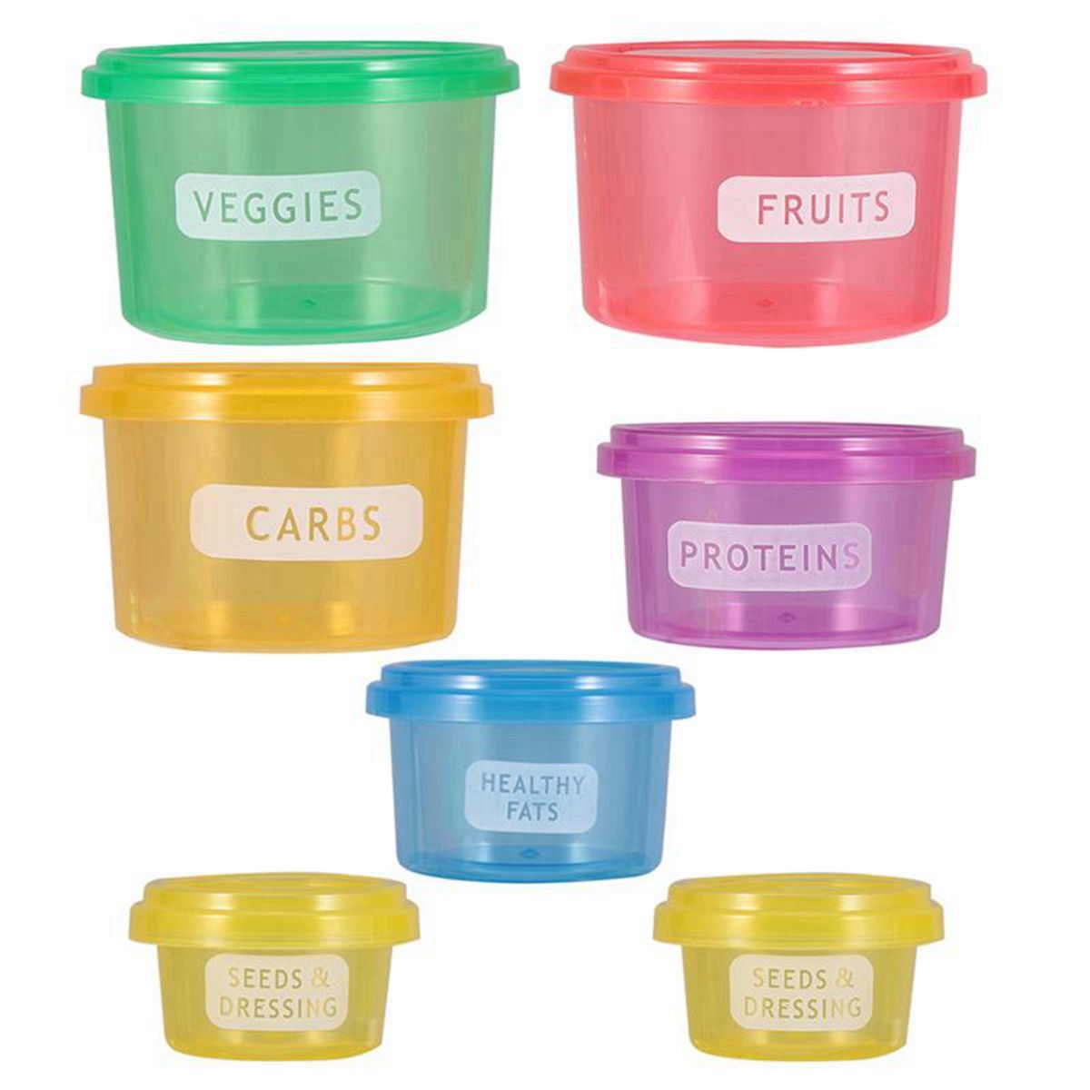 7 Pieces Portion Control Containers Food Storage Meal Prep Container ...