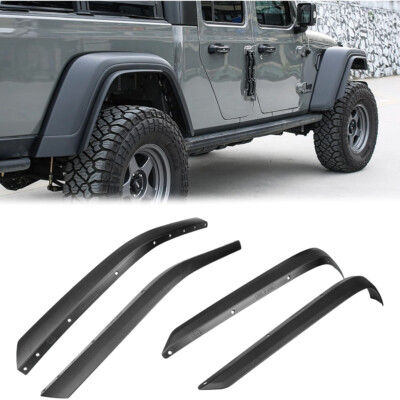 Black Fender Flares Extensions 4pc For Jeep Gladiator JT 2020 - 2024 ...