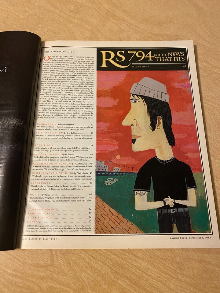 Rolling Stone Issue 794 September 3 1998 Shania Twain Elliott Smith R.E ...