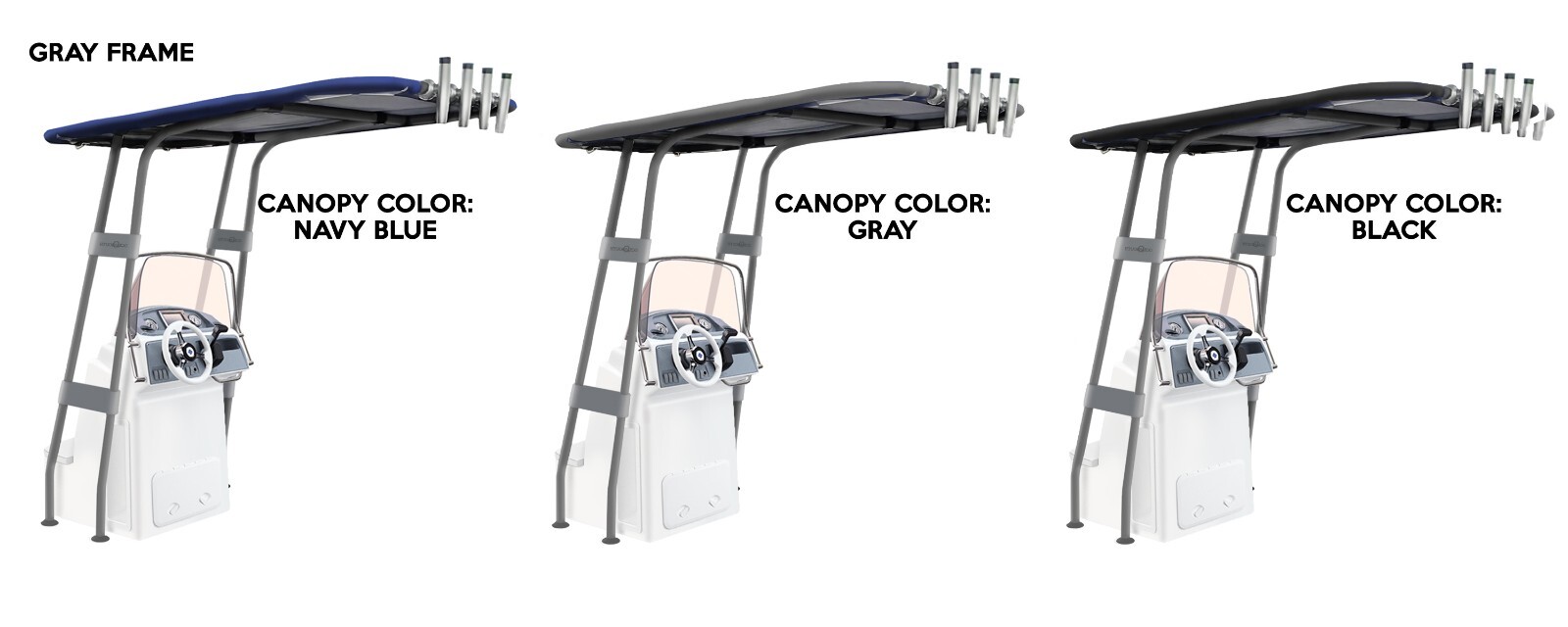 Oceansouth Heavy Duty T-Top - Ø1 3/4” ALUMINIUM FRAME - Deck Mount | eBay