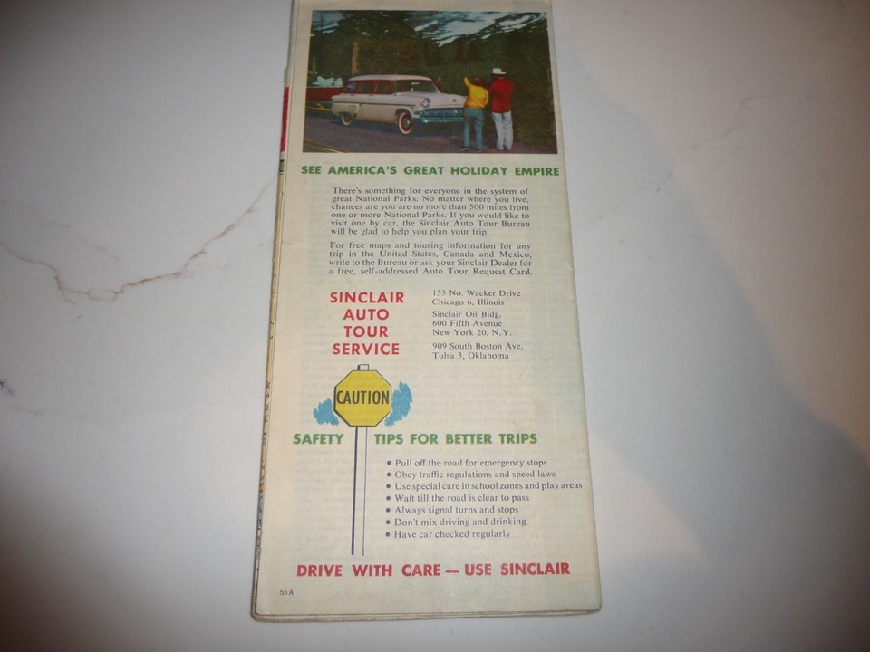 2 VINTAGE SINCLAIR ROAD MAPS - 1953 FLORIDA - 1955 UNITED STATES - FREE ...