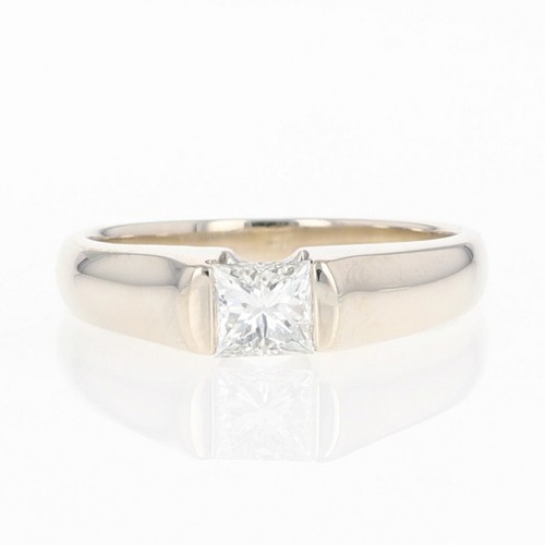 .48ct Princess Cut Diamond Tension-Set Engagement Ring 14k White Gold ...