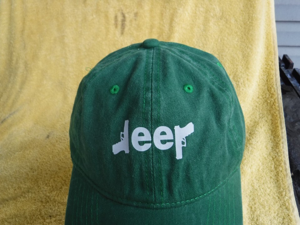 NEW PRO GUN JEEP OWNER HANDGUN LETTERS J & P GLOCK? COTTON STRAP BACK ...