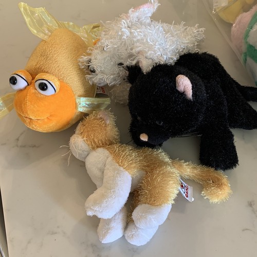 Set Of 4 Webkins Goldfish “fantail” Black And Yellow Cat Fluffy Dog | eBay
