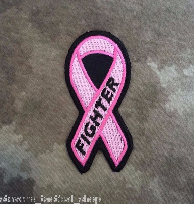 Breast Cancer "Fighter" Pink Ribbon Patch | eBay