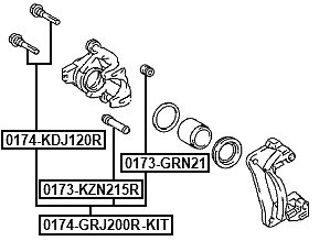 Rear Caliper Slide Pin Kit For Toyota Febest 0174-GRJ200R-KIT OEM 47715 ...