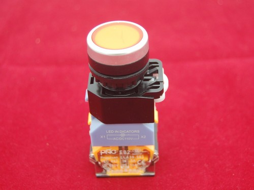 1PC 22MM Yellow Momentary LED Illuminated pushbutton flush push Plastic 110V | eBay