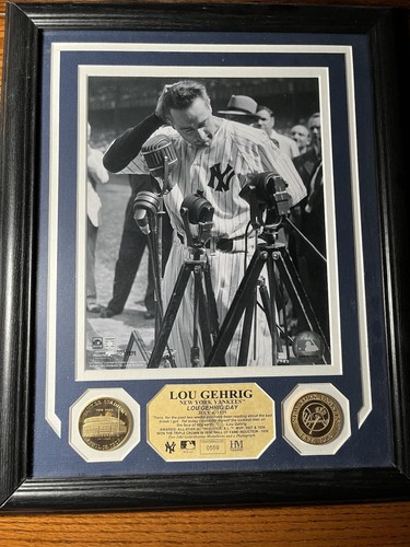 Lou Gehrig Framed Speech With Coins Authentic Limited 559/1929 New York ...