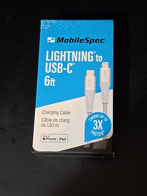 MOBILESPEC 6Ft Lightning to USB-C Cable new MFI-Certified | eBay