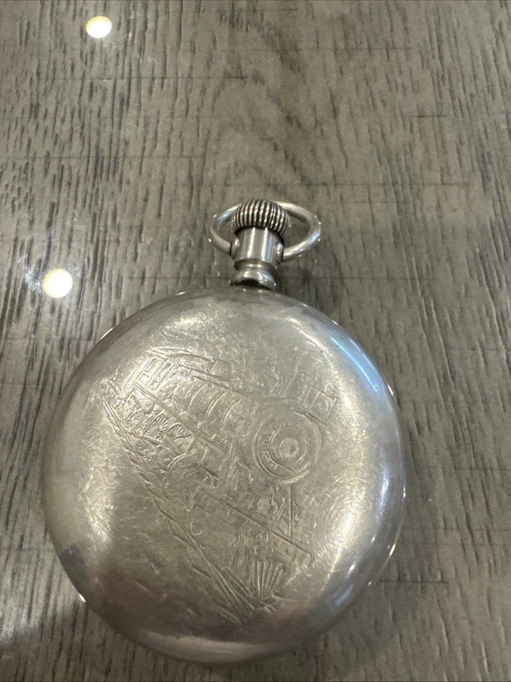 N Y Standard Chronograph pocket watch sterling silver Train case Size ...