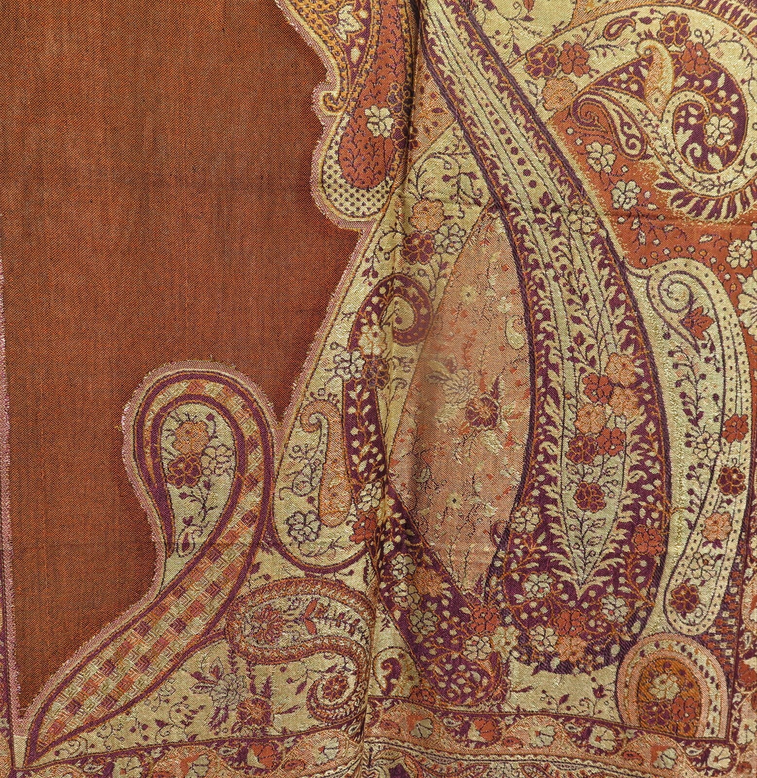 Viscose |Shawl/Wrap | Jamawar Design| Handloomed in Kashmir| Copper ...