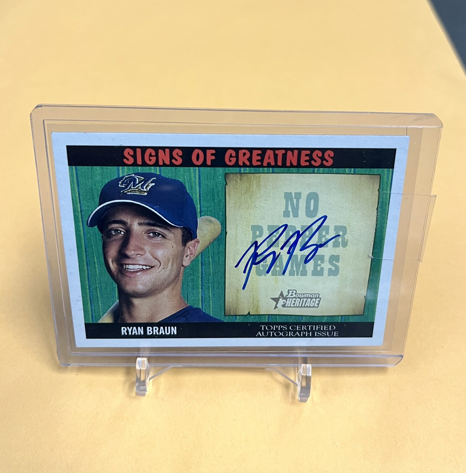 Ryan Braun Certified Autograph #SG-RB 2005 Bowman Heritage Signs of ...
