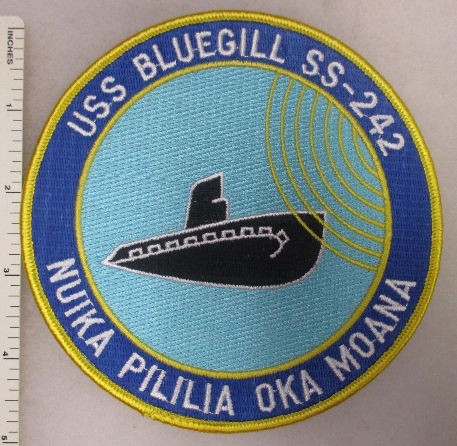 US NAVY SS-242 USS BLUEGILL SUBMARINE PATCH Made for Veterans After WW2 ...