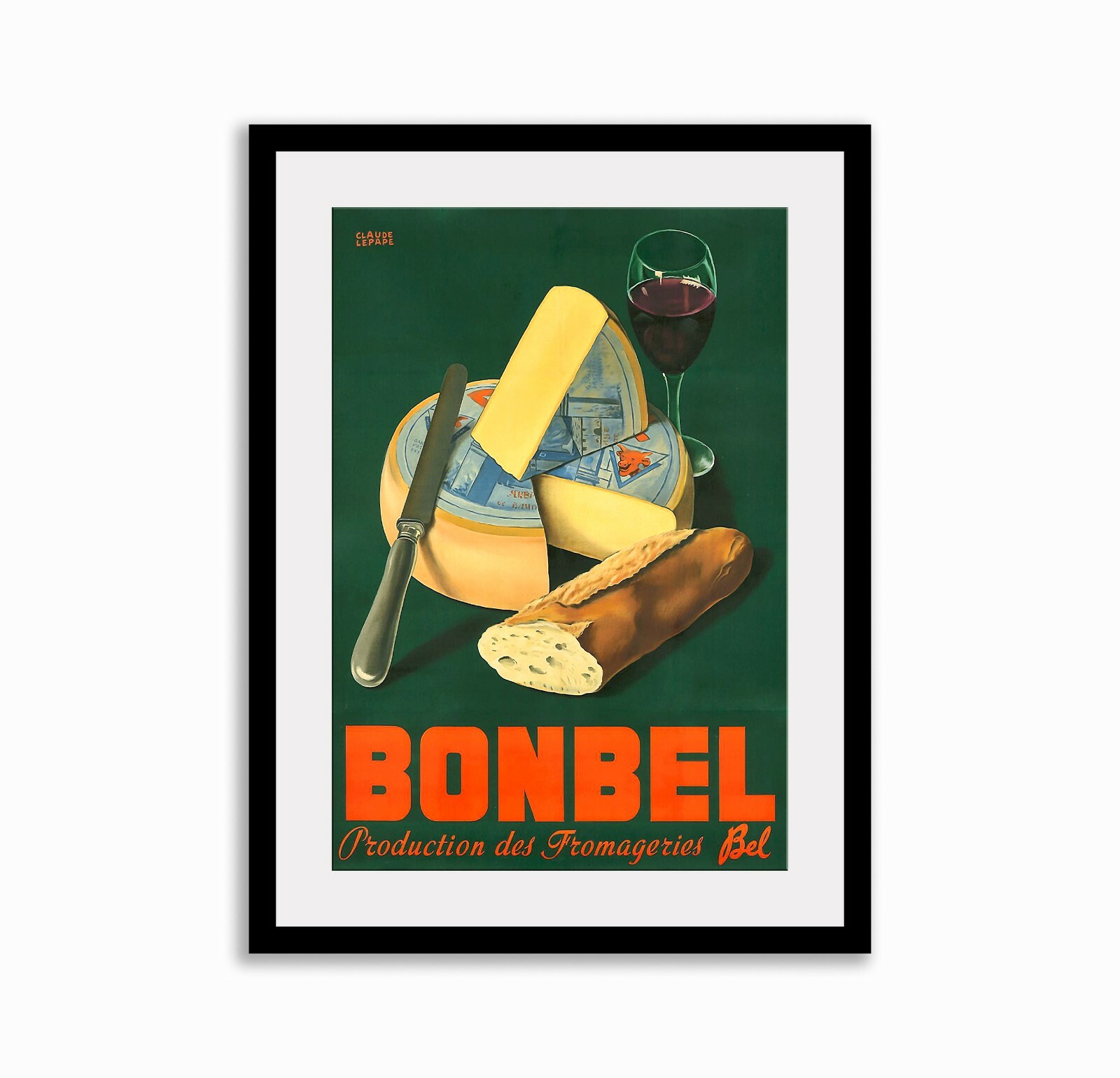 Bonbel Cheese Food kitchen Cafe Poster Print Retro Wall Art | eBay