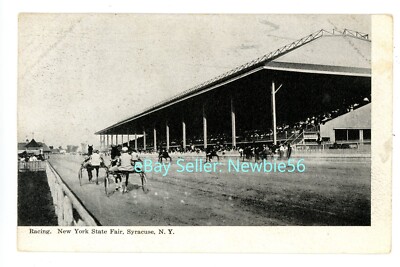 Syracuse NY - HARNESS HORSE RACING AT STATE FAIR - Postcard Sulky Race ...