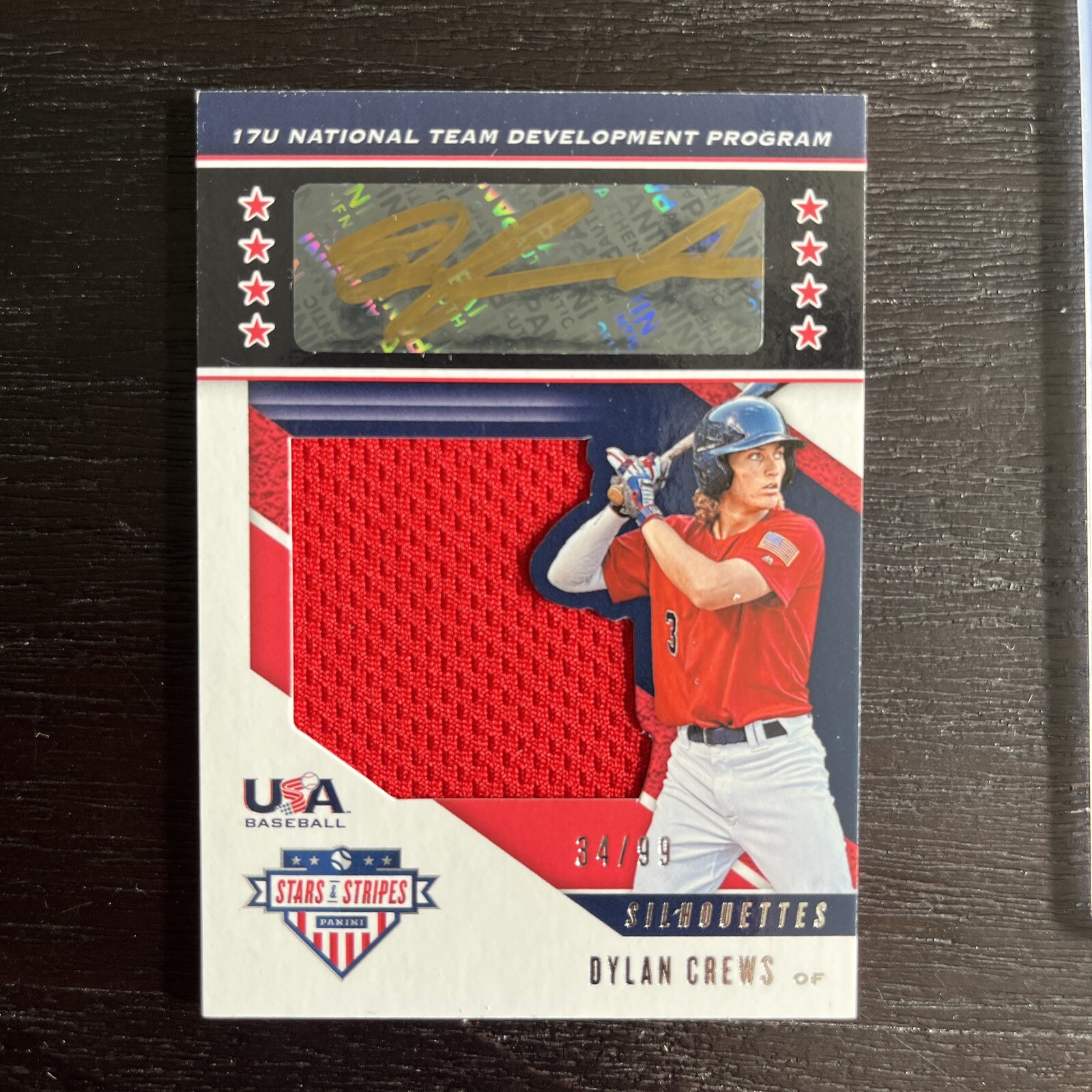 Dylan Crews LSU 2019 USA Baseball Stars & Stripes /99 Gold Patch Auto ...