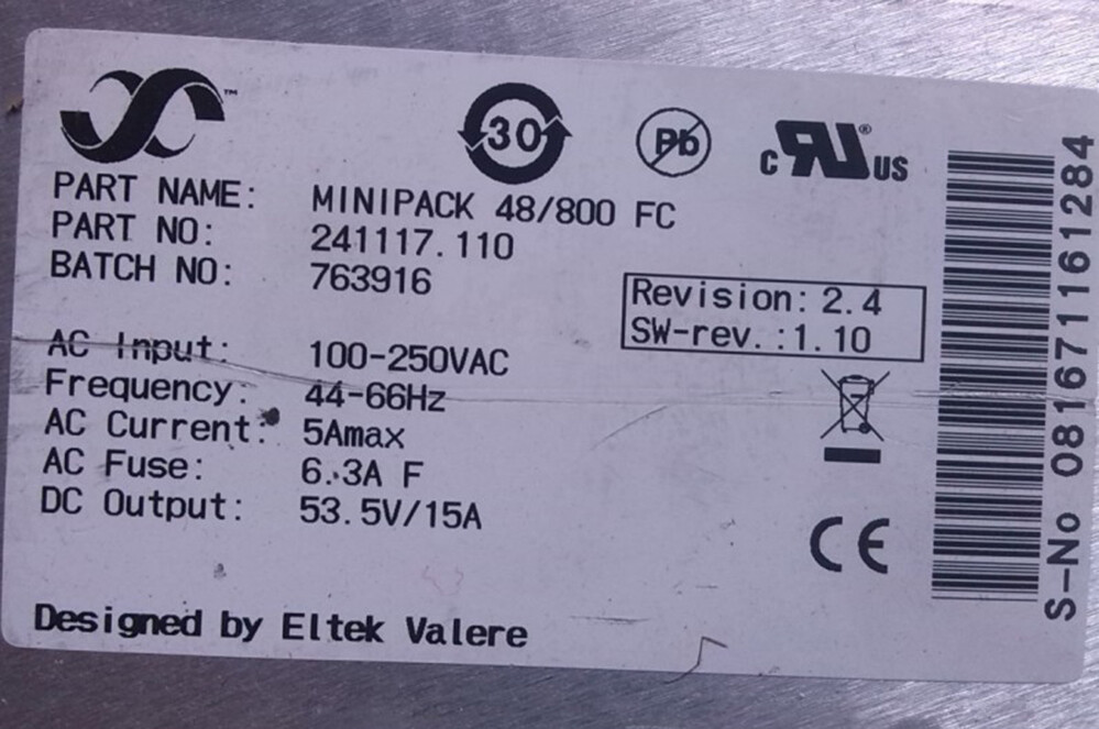 1pcs ELTEK MINIPACK 48/800 FC communication power rectifier module ...