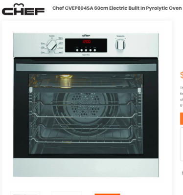 CHEF CVEP604SA OVEN LAMP GLOBE / BULB PYRO 25W 240V G9 ES6023 ...