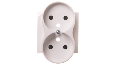 Simon 54 Cache prise double avec volets, blanc, pour cadres PREMIUM ...