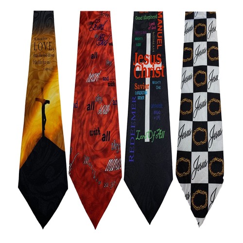 Pack of 4 Steven Harris Christian Jesus Necktie Religious Neck Tie ...