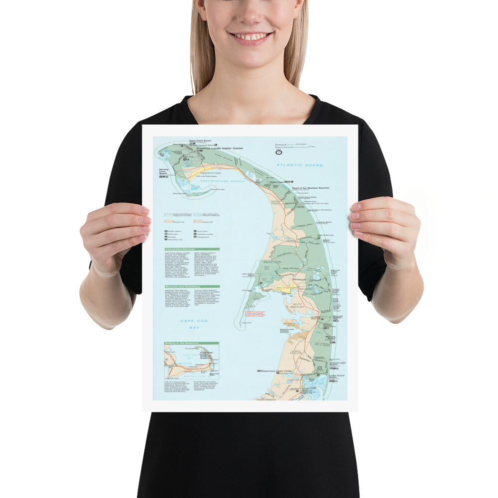Cape Cod National Seashore Map (1997) Massachusetts Beaches Atlas ...