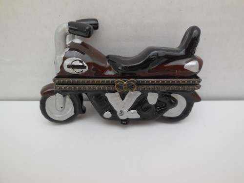 Motorcycle Ceramic Porcelain Hinged Trinket Box with Helmet inside | eBay