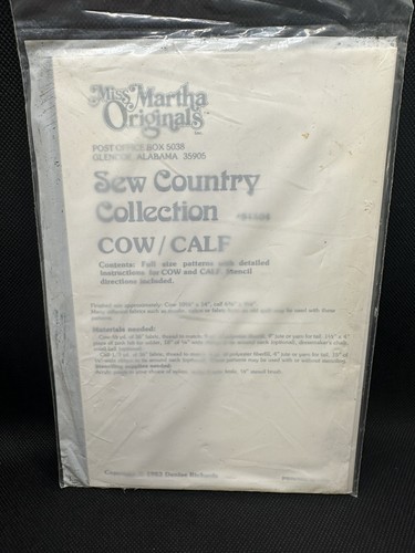 Miss Martha Originals Bears Quilt Pattern 81500 New Unopened Package ...