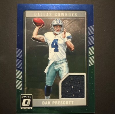 2016 Donruss Optic - Rookie Threads Blue and Green #DRT-DP Dak Prescott ...