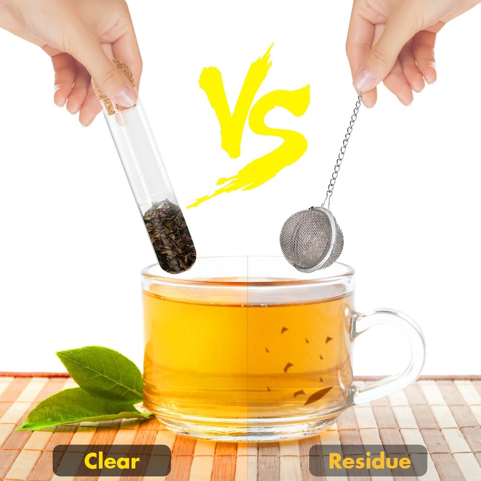 2 Pcs Clear Glass Tea Infuser for Loose Leaf Tea Steeper Filter with ...