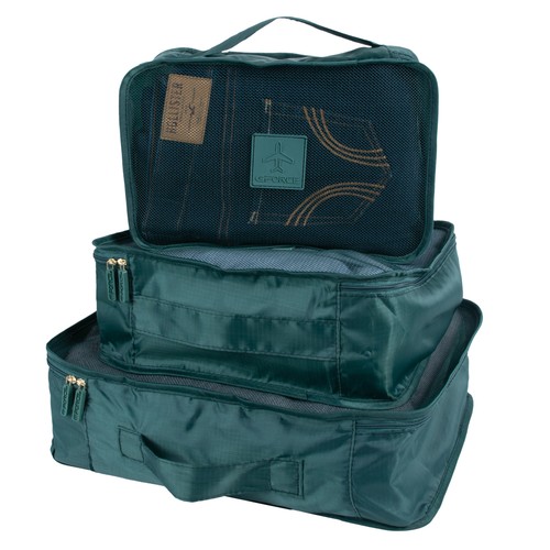 GForce 6 Piece Ultimate Traveling Set in Emerald 6 Piece Packing Set ...