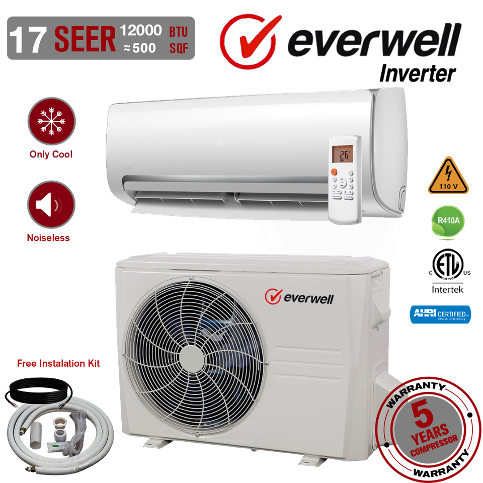 Everwell® 12000 - 24000 BTU Mini Split Air Conditioner System 17 SEER2 | eBay