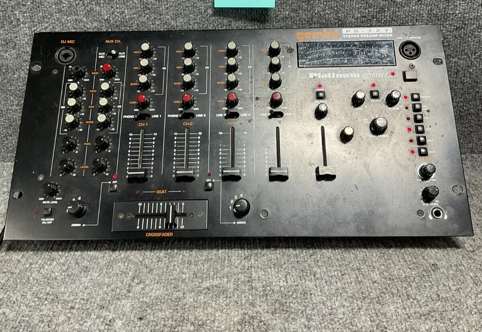 Gemini Stereo Preamp Mixer PS-727 Platinum Series 4-Channel Audio D.J ...