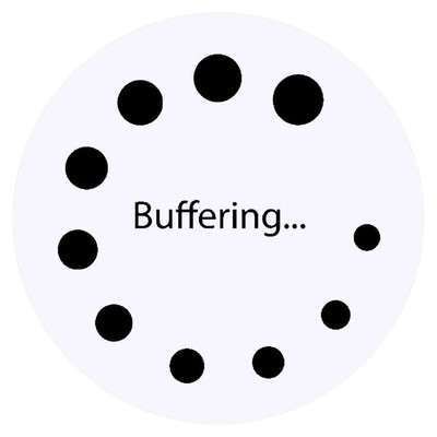24 x 40mm Round 'Buffering Symbol' Stickers (SK00065651) | eBay