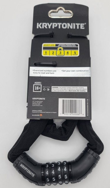 Kryptonite Lockdown Integrated Combo Chain Lock Security Level 3 for ...