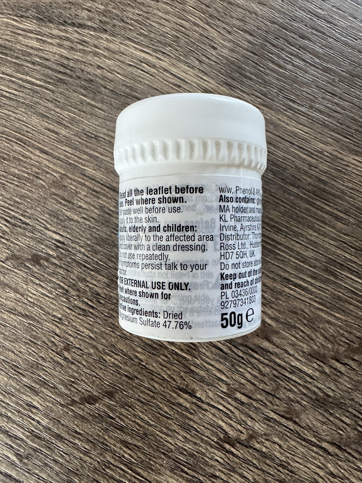 Magnesium Sulphate Paste B.P -50G (Care) Drawing Paste For Splinters ...