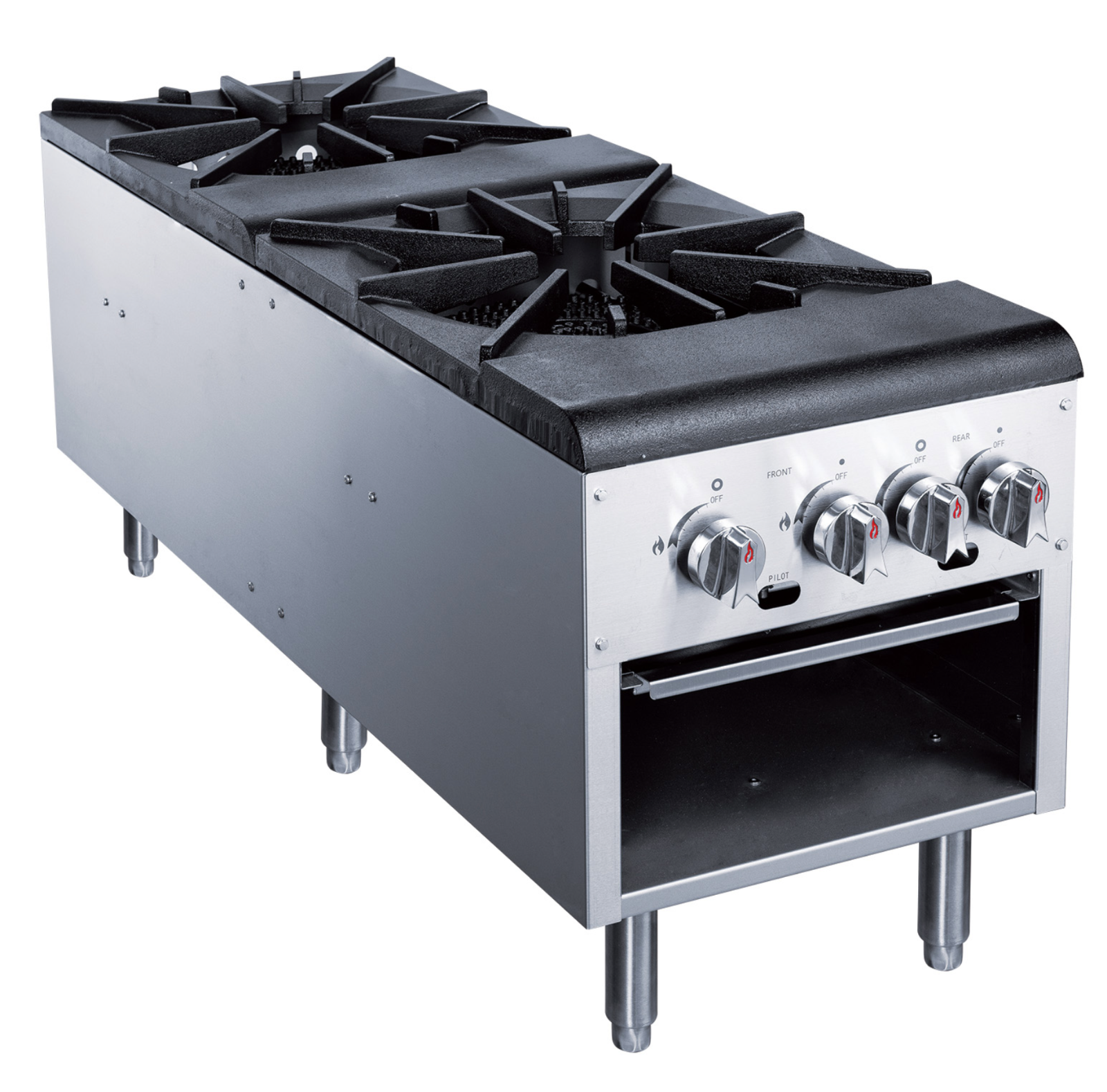 NEW 18" Double Stock Pot Range Two Lift-Off Burner Nat Gas Dukers ...