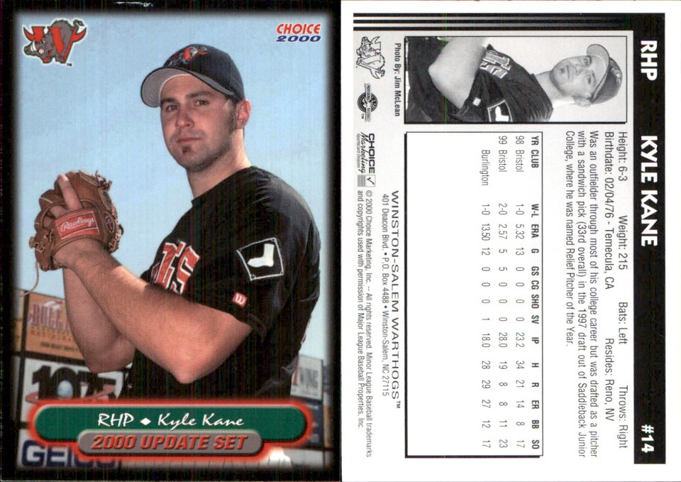 Kyle Kane 2000 Choice Winston-Salem Warthogs Update #14 FREE SHIP ...